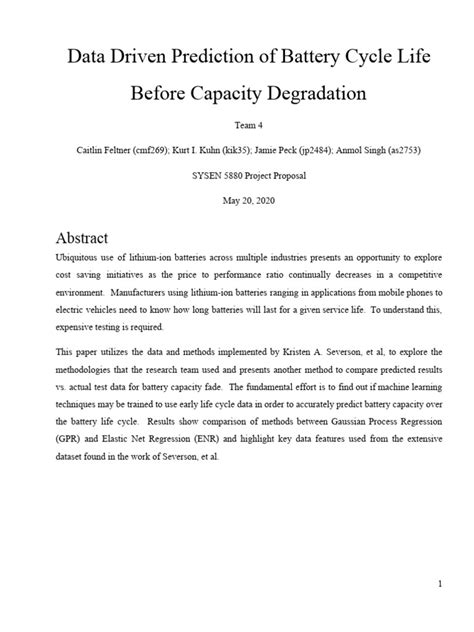 Data Driven Prediction Of Battery Cycle Life Befor Pdf Mean Squared