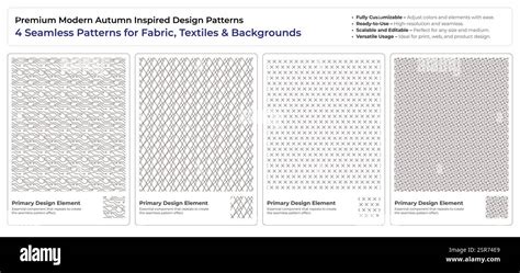 Luxury Fall Seamless Vector Patterns 4 Minimalist Autumn Designs For