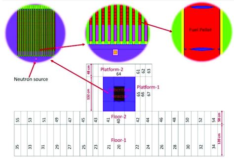 Mcnp Cross Sectional View X Z Of Dose Mapping Zones In The