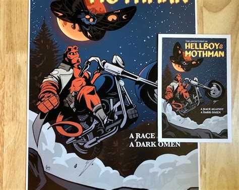 Mothman Hellboy Comic Cover Mystery Book Art Print Fan Art Etsy