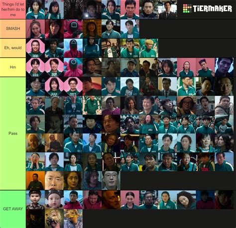 Squid Game Characters Tierlist 100 Seasons 1and2 Tier List
