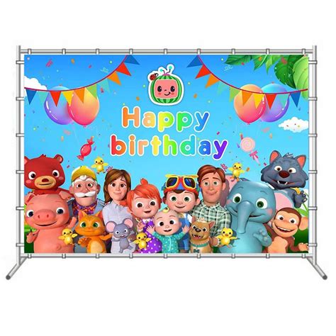 Cocomelon Backdrop Cocomelon Birthday Decorations Cocomelon Background