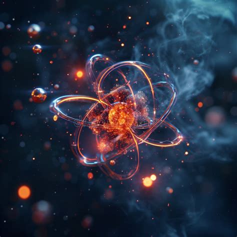 Atomic Nuclear Model Nanostructured Core The Nucleus Of An Atom Surrounded By Electrons Stock