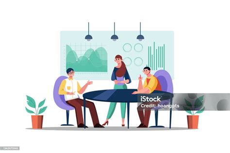 회의실에서 재무보고서의 상황을 분석하고 논의하기 위한 비즈니스 어드바이저 미팅 고객에 대한 스톡 벡터 아트 및 기타 이미지 고객 금융 남자 Istock