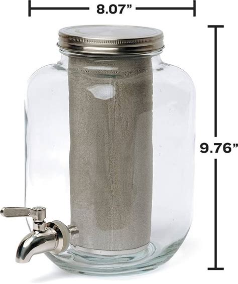 Cold Brew Mason Jar Coffee Maker Durable Glass Stainless Steel Filter