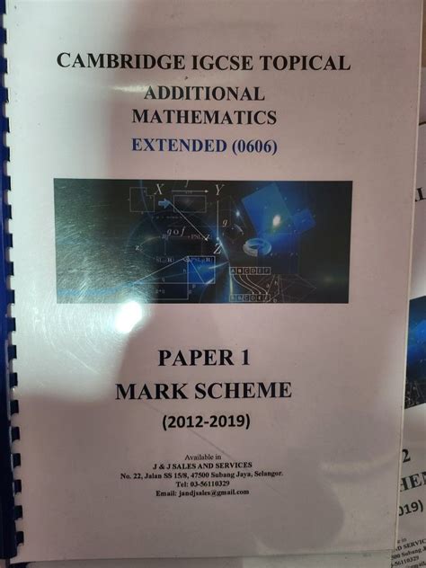 Cambridge IGCSE Additional Mathematics Past Papers Hobbies Toys Books Magazines Textbooks