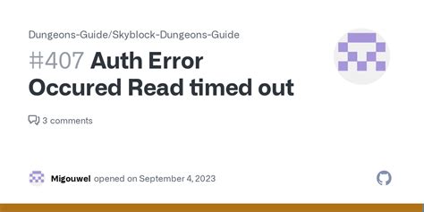 Auth Error Occured Read Timed Out · Issue 407 · Dungeons Guide