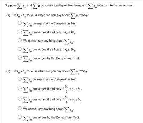 Solved Suppose An And Bn Are Series With Positive Terms Chegg Com