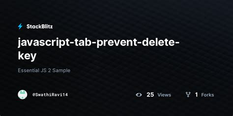 javascript tab prevent delete key stackblitz
