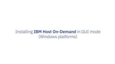 Install IBM Host On Demand In GUI Mode IBM Mediacenter