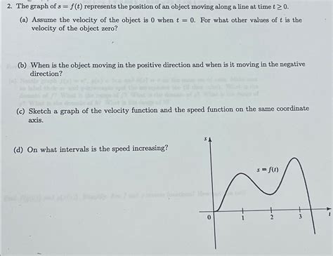solved the graph of s f t ﻿represents the position of an