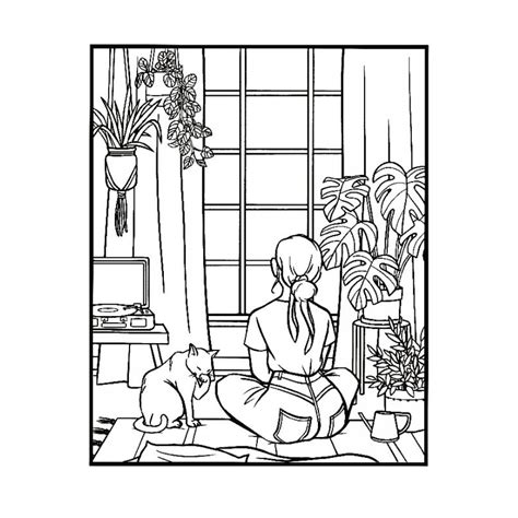 Jual Coloring Pages Kertas Mewarnai Tema Aesthetic Girl Shopee Indonesia