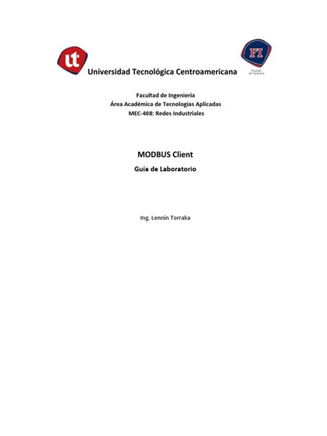 Laboratorio Modbus Client Pdf Red De Computadoras Dirección Ip