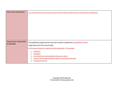 Rto Materials Training And Assessment Strategy Template V6 0 Page 4