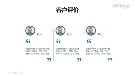 含头像的团队介绍 员工介绍的PPT模板素材 PPTmall
