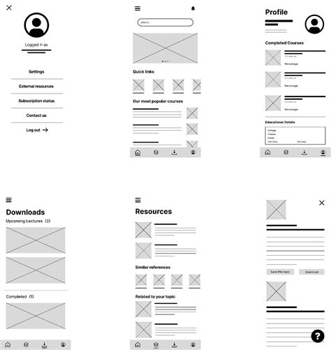 Learning App Wireframes And Prototyping Figma
