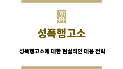 성폭행고소에 대한 현실적인 대응 전략