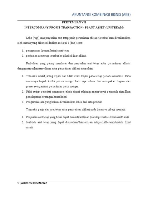 Modul Pertemuan 10 Intercompany Profit Transaction Plant Asset Upstream Pdf