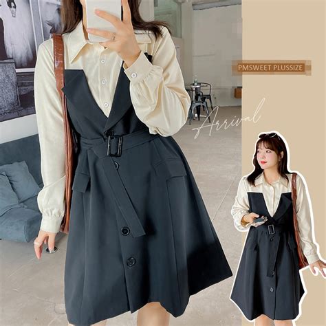 Pmsweet Plussize Pmp0724 พรีออเดอร์ เสื้อผ้าไซส์ใหญ่ คนอ้วน สาวอวบ ชุด