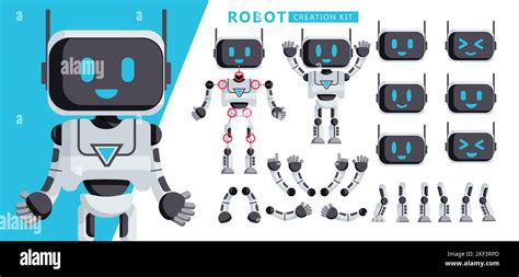 Robot Creation Kit Vector Set Design Robots Character Creator Kit With Head Arms Legs For