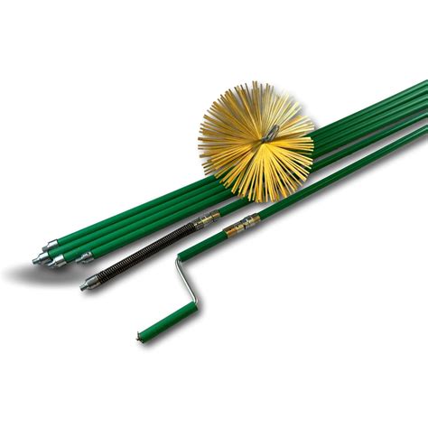 Професионален комплект за почистване на комини 8m лостове и манивела с ключалка плоска