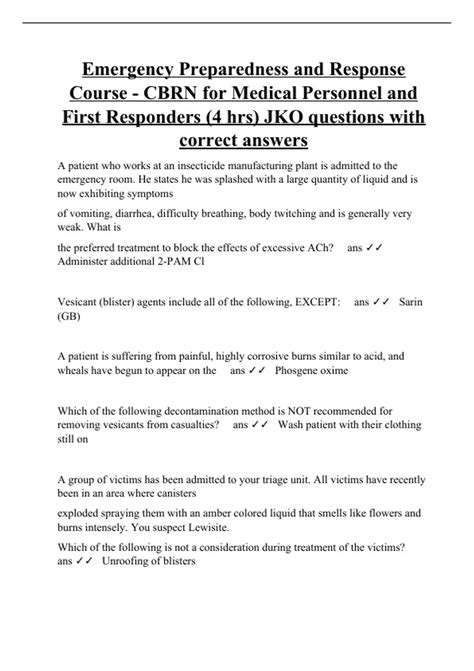 Emergency Preparedness And Response Course CBRN For Medical Personnel And First Responders 4