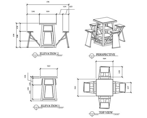Autocad 2d Drawing Table Design Block