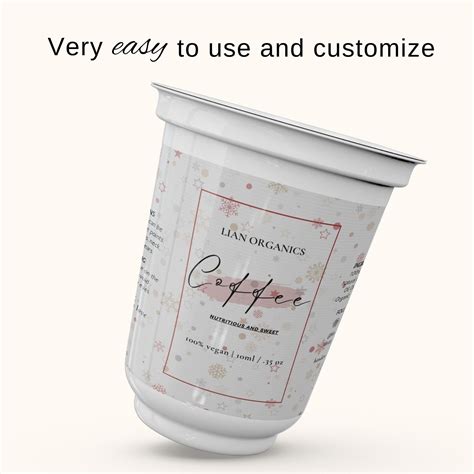 Printable Coffee Cup Label Template Cream Jar Label Template For Canva