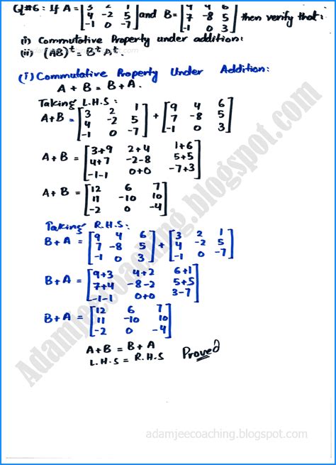 adamjee coaching matrices and determinants exercise 2 2