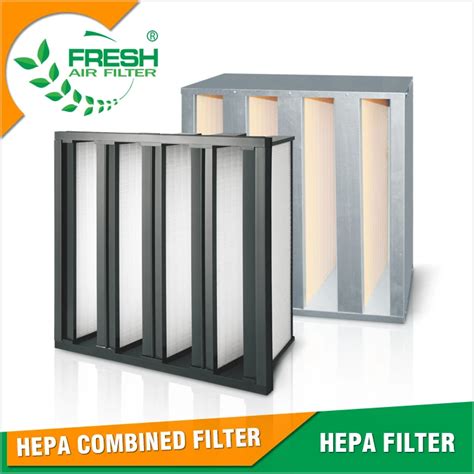 Hepa En779 F9 Epm1 80 Efficiency W Type V Shape Air Filter Bank