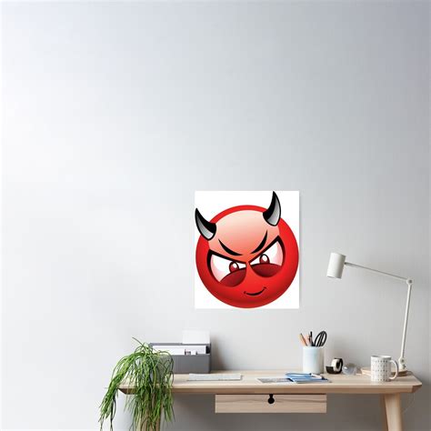 Devil Emoji Poster By Jandsgraphics Redbubble