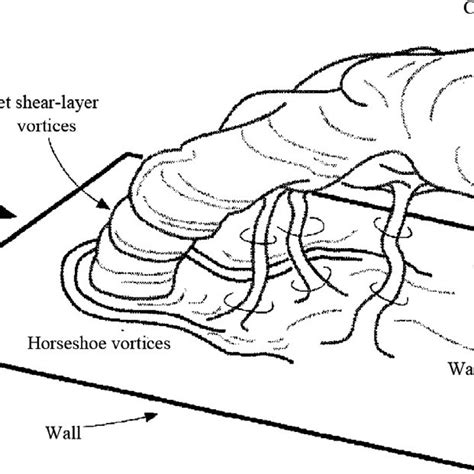 Schematic Illusion Of Vortical Structures Of The Jicf Near The Jet Exit