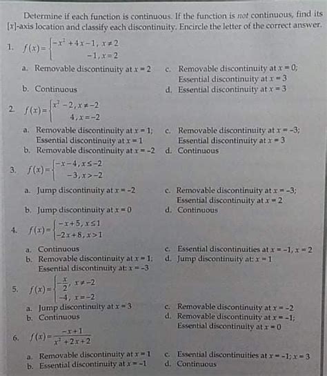 Solved Determine If Each Function Is Continuous If The Chegg Com