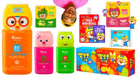 Mukbang 뽀로로 과자 젤리 캔디 음료수 먹방 Bbororo Snack Candy Drink Pororo Dessert
