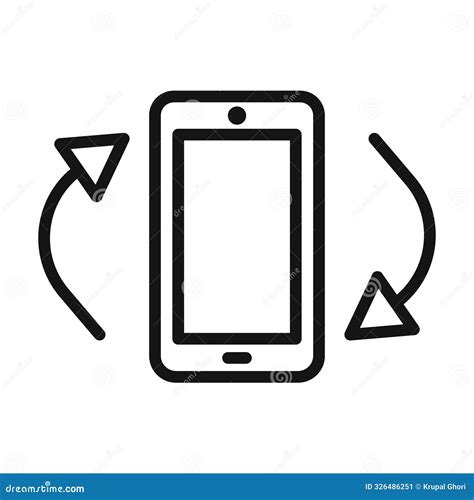 Rotate Phone Icon Black And White Vector Outline Sign 330235507