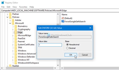How To Enforce Google SafeSearch In Microsoft Edge In Windows
