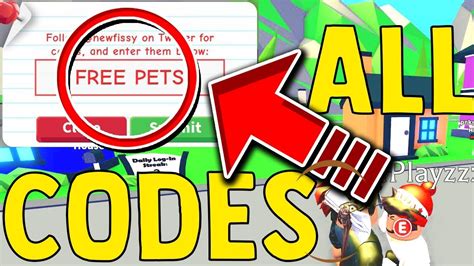 NEW ALL ADOPT ME CODES 2019 New Pets Update Roblox YouTube