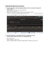 Advanced SQL Queries For Customer Orders And Sales Course Hero