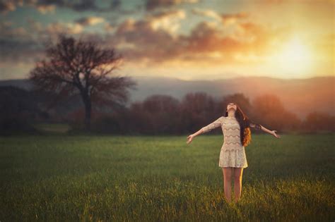 Wallpaper Sunlight Trees Women Outdoors Model Sunset Long Hair