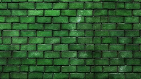 Simple Green Brick Texture Background Premium Ai Generated Image
