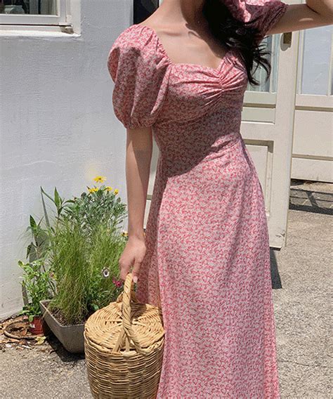 케이클럽 자체제작1만장돌파s Xl휴양지룩🌴 여름💙 루헤브 플라워 퍼프 셔링 하트넥 원피스 비치룩여행룩바캉스룩여름원피스휴양지원피스셔링원피스