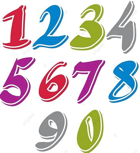 Contemporary Handwritten Vector Digitsvector Numerals Artist Numeric