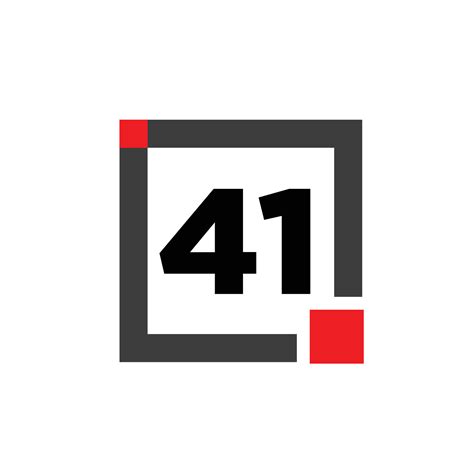 41 Number With Square Icon 41 Dot Monogram 27480612 Vector Art At
