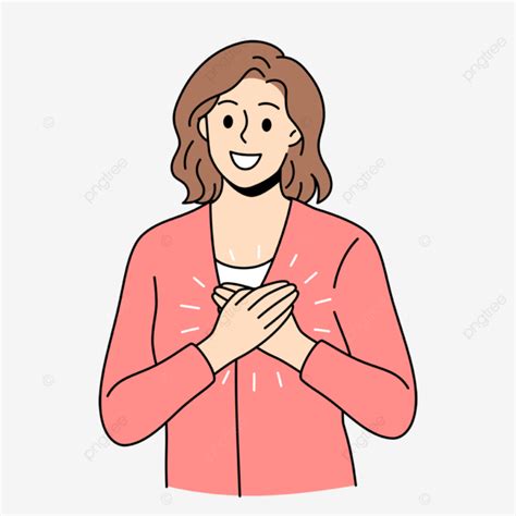 감사와 긍정적인 감정 개념 여자 행복하다 웃다 Png 일러스트 및 벡터 에 대한 무료 다운로드 Pngtree