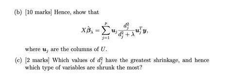 Solved 2 Ridge Regression And Svd Consider The Ridge