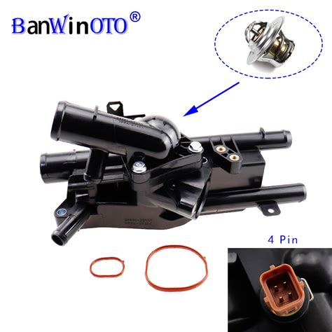 Thermostat Housing Aluminum Coolant Assembly Replacement For Hyundai