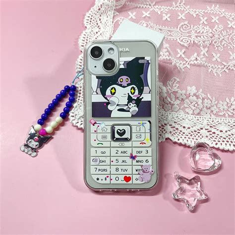 💜당일발송💜쿠로미 귀여운 블랙 반짝 투명젤리 아이폰13mini 핸드폰 케이스 에이블리