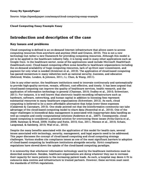 📗 Cloud Computing Essay Example