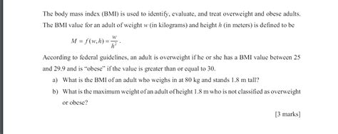 The Body Mass Index BMI Is Used To Identify StudyX