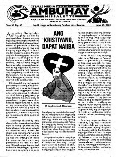 Sambuhay 06 25 23 Pdf